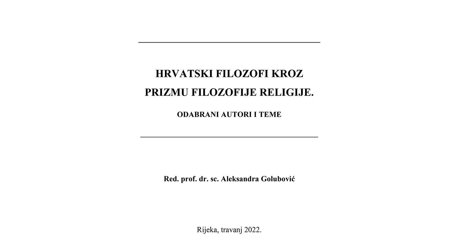 Aleksandra GolubovićHrvatski filozofi pod prizmom filozofije religije ...